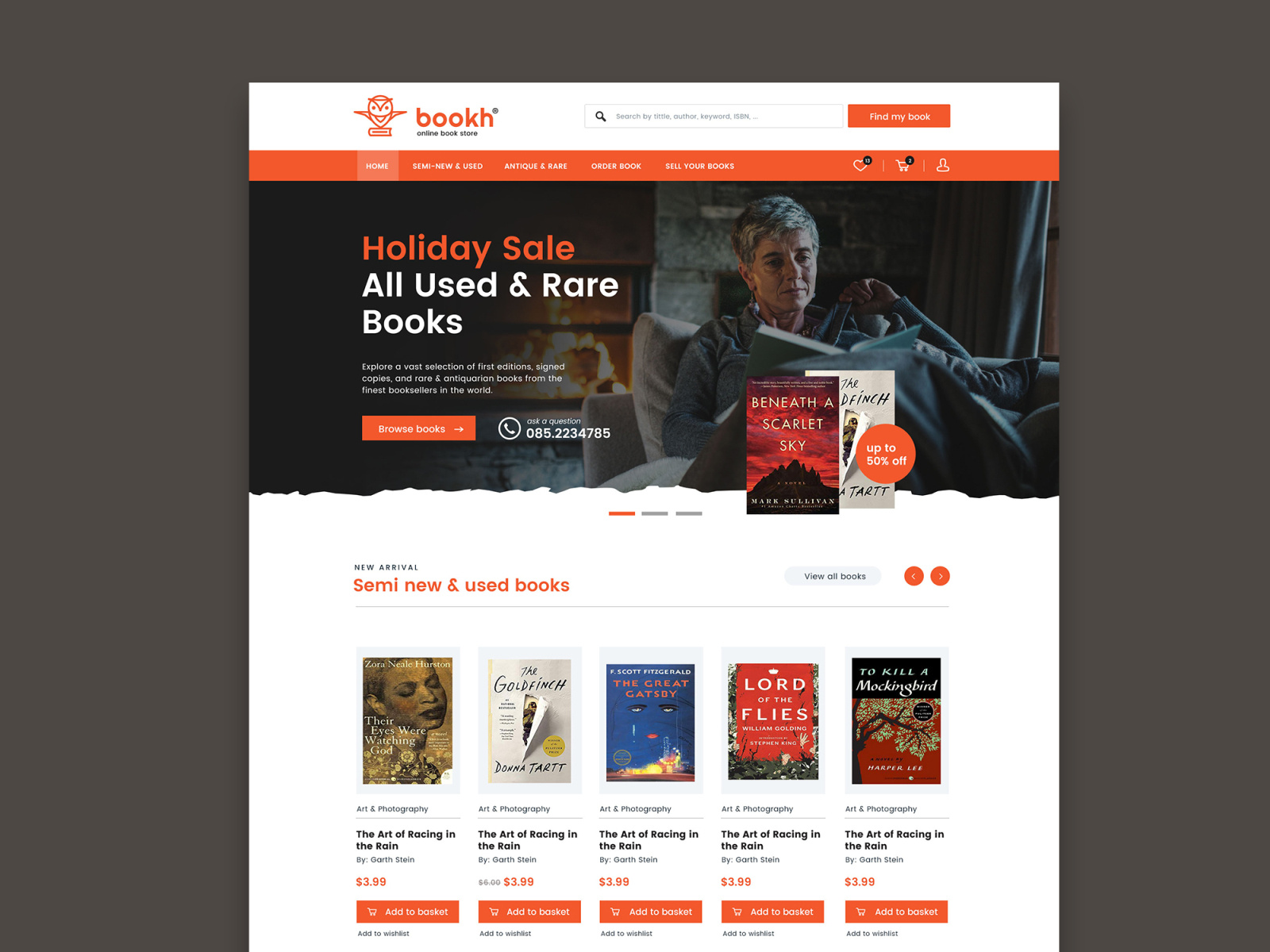 Online book store ecommerce website by Kama Dwipayana on Dribbble