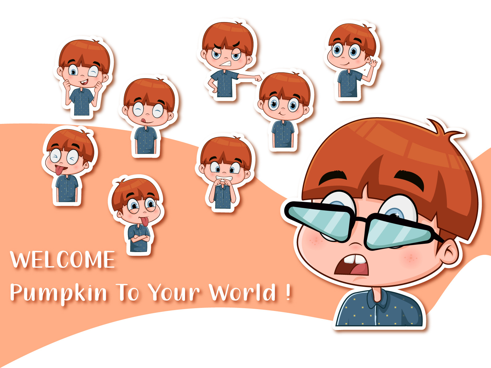 Cute Boy Sticker Design by Emoji Expert on Dribbble