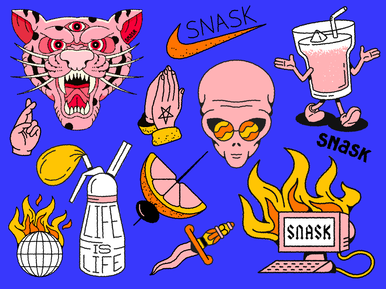 SNASK Brand Illustration Set by Egg Doodle on Dribbble
