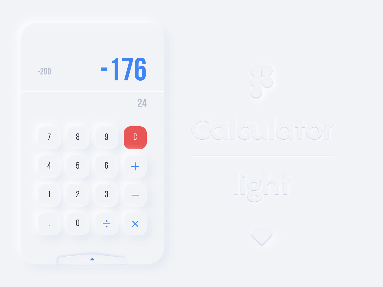 Soft UI calculator Light Theme by Samrat Chowdhury 🚀 on Dribbble