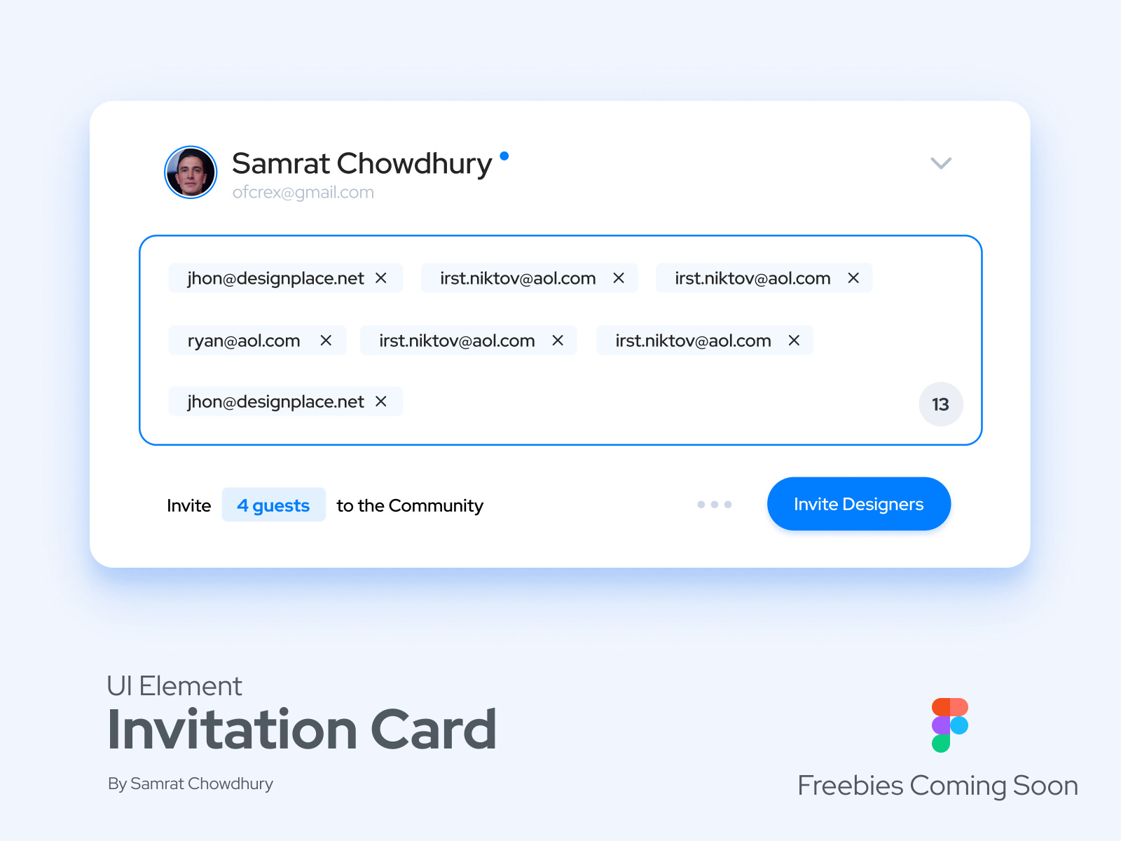 Invitation Card UI Material by Samrat Chowdhury 🚀 on Dribbble