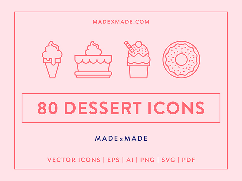 Made By Made | Line Icons – Dessert by Made X Made on Dribbble