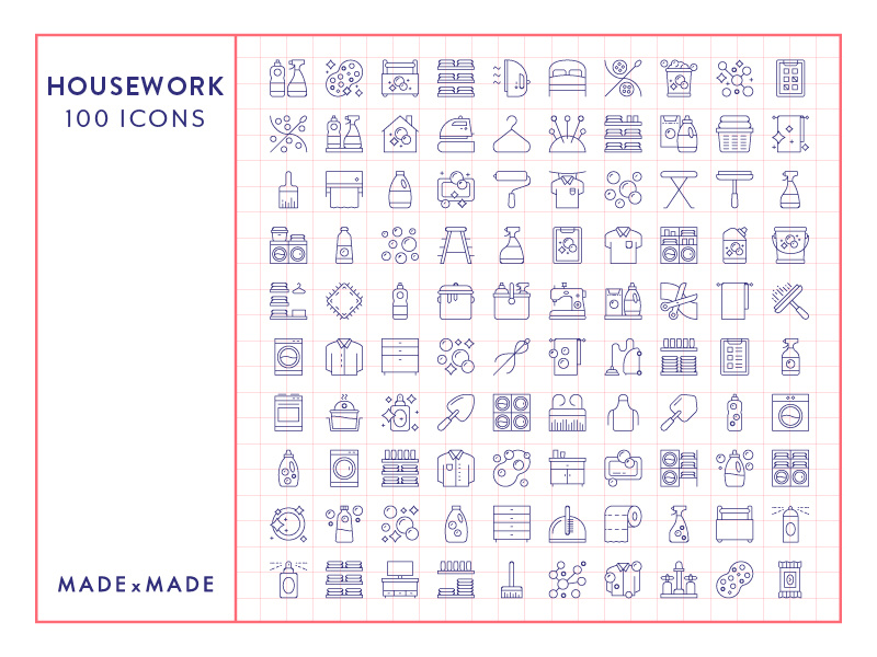 Made By Made | Line Icons – Housework by Made X Made on Dribbble