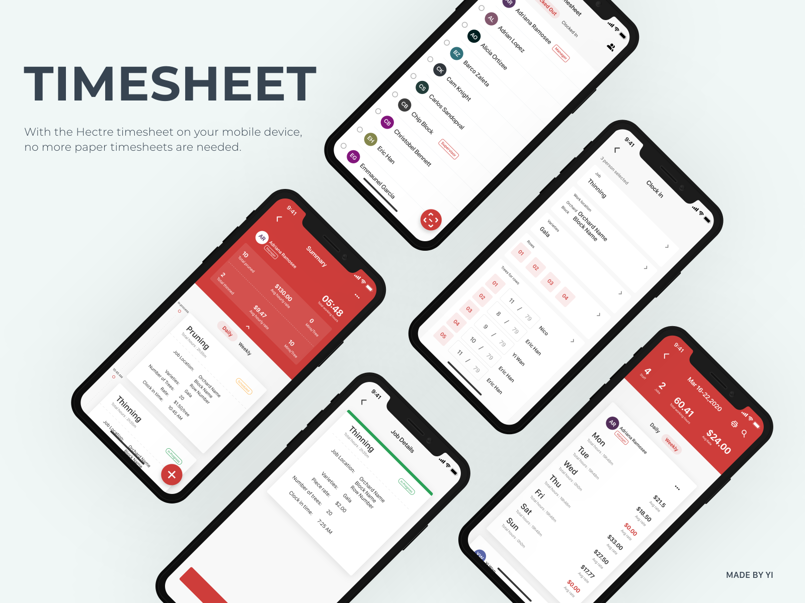 Timesheet by Yi Wan on Dribbble