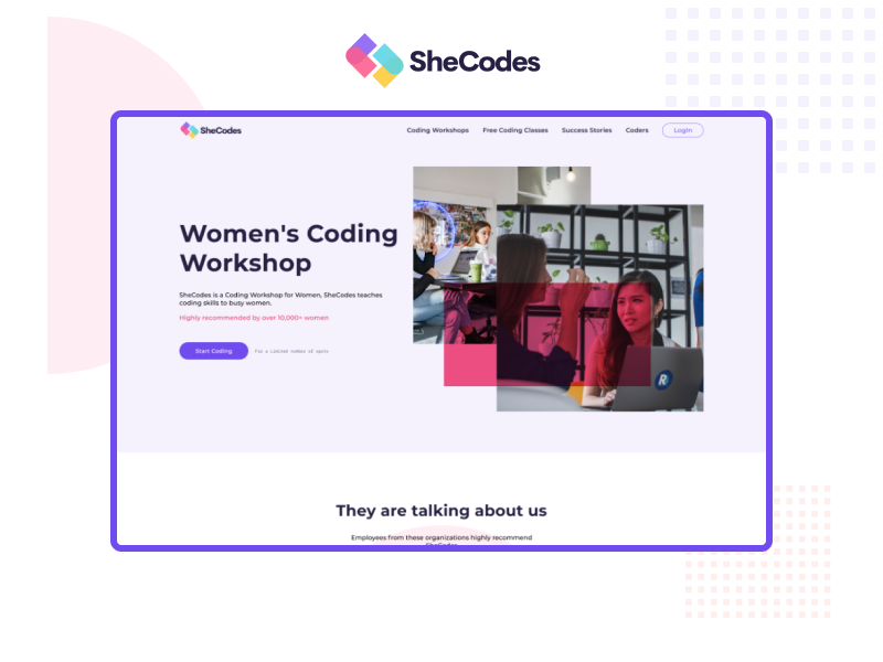 SheCodes Redesign by Muhammad Tomasiewicz on Dribbble