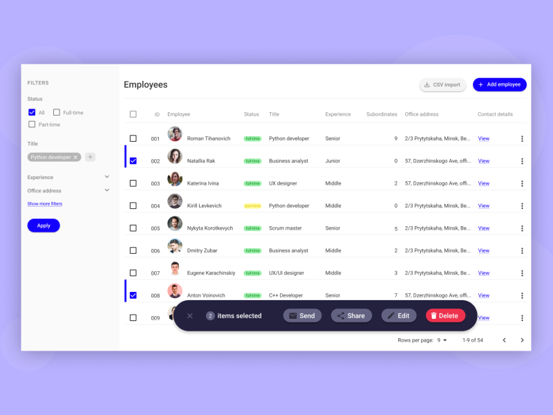 Spreadsheet concept by Eugenia Matsukevich on Dribbble