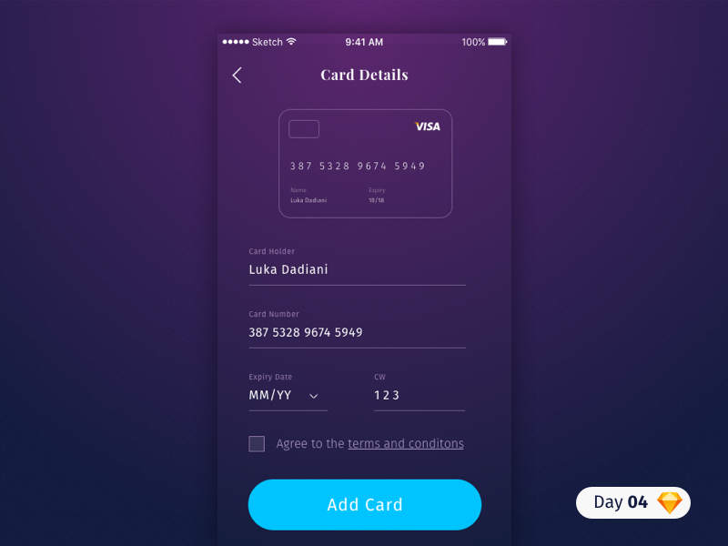 #08 | Card details | .sketch by Luka Dadiani on Dribbble