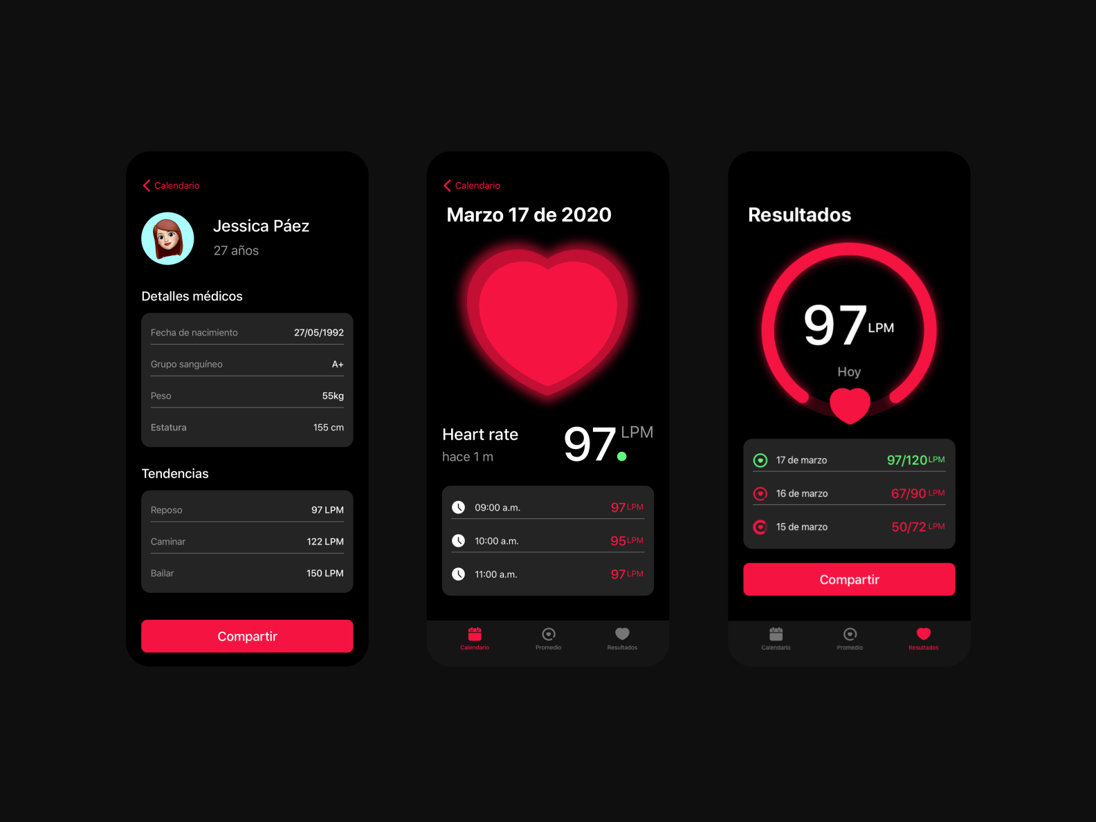 Heart rate monitor by Jeka Páez on Dribbble