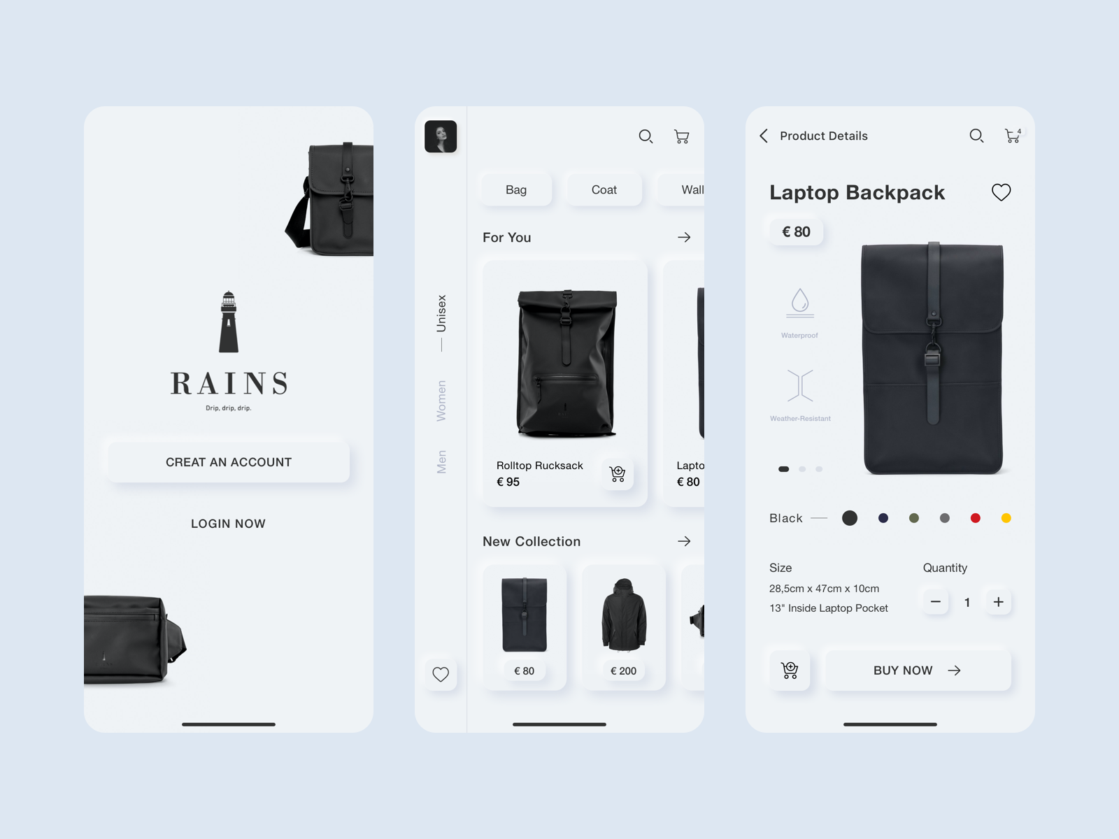RAINS Store App by Anna Bagratuni on Dribbble
