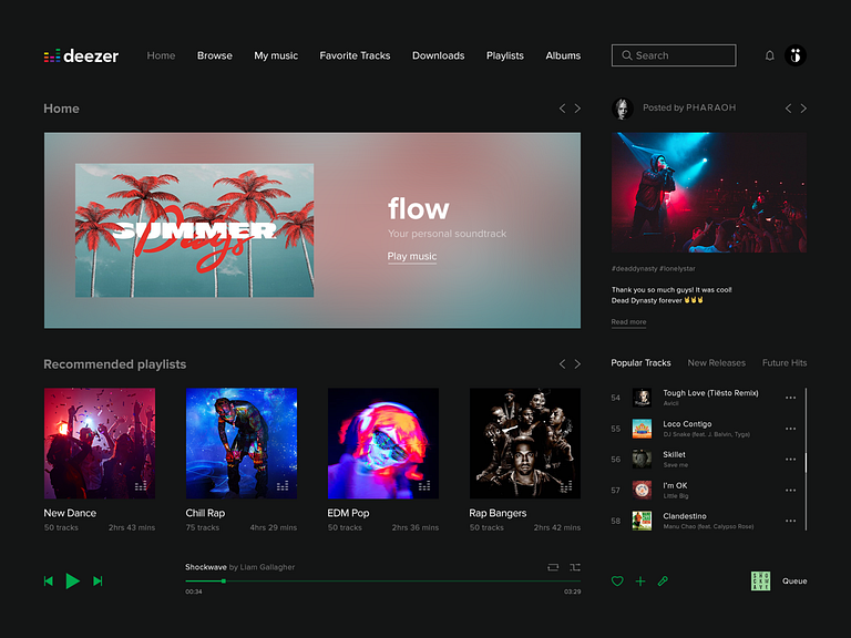 Deezer Interface by Bogdan Ivanov on Dribbble