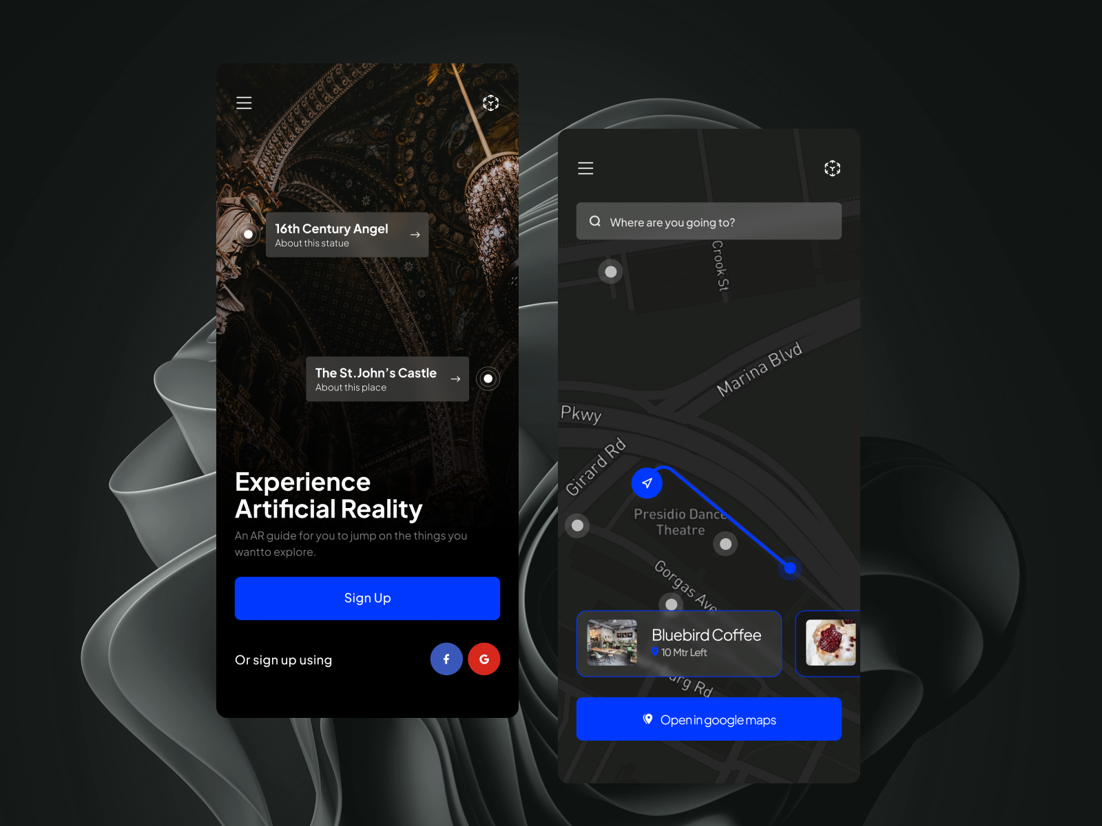AR app (Dark Mode) by Reza Daneshian on Dribbble