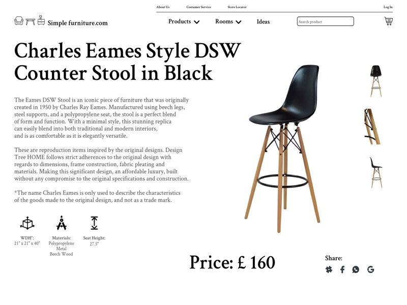 Counter Stool by Mattia Tomasi on Dribbble