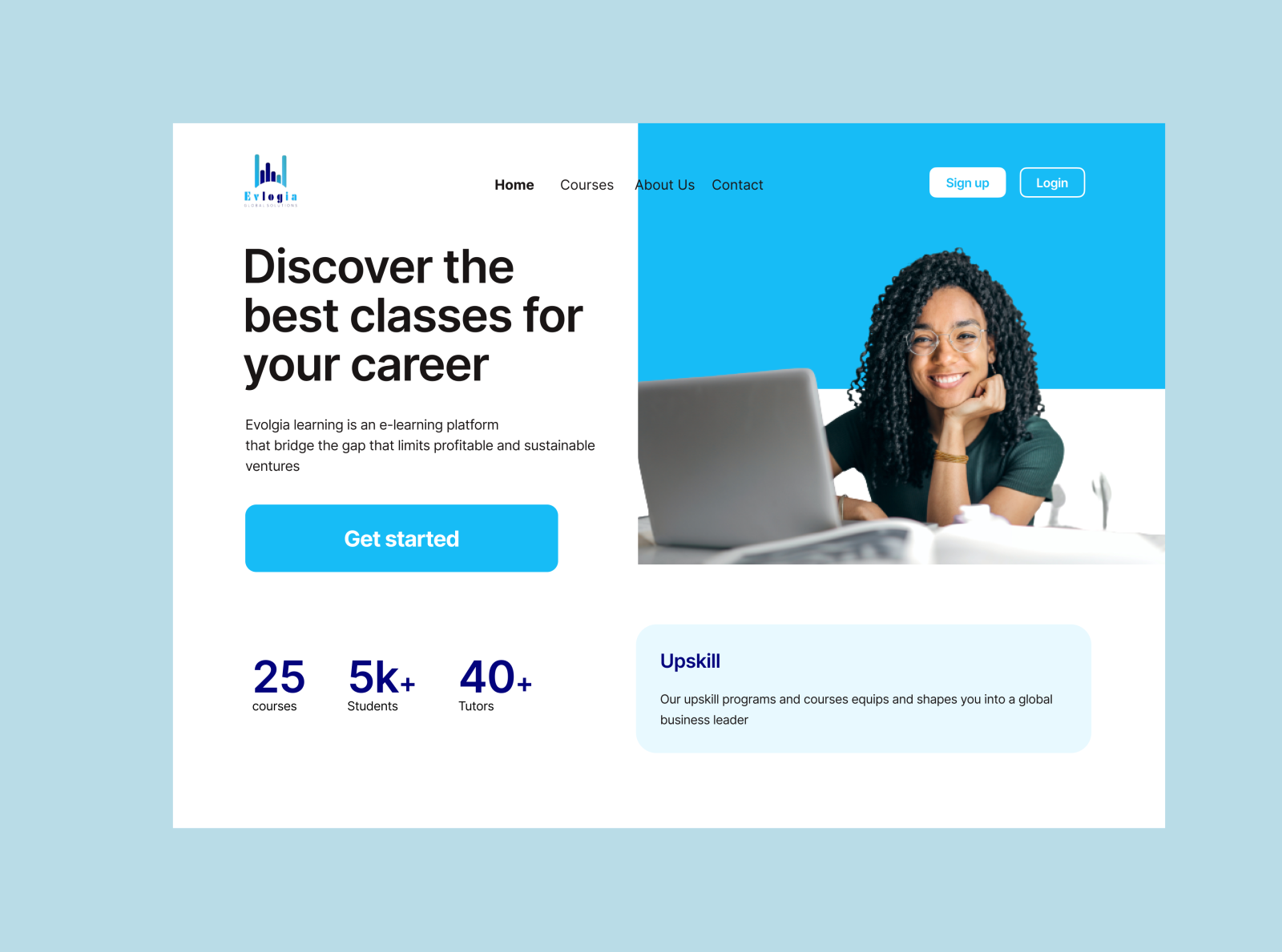 E-learning UI by kunle yusuff on Dribbble