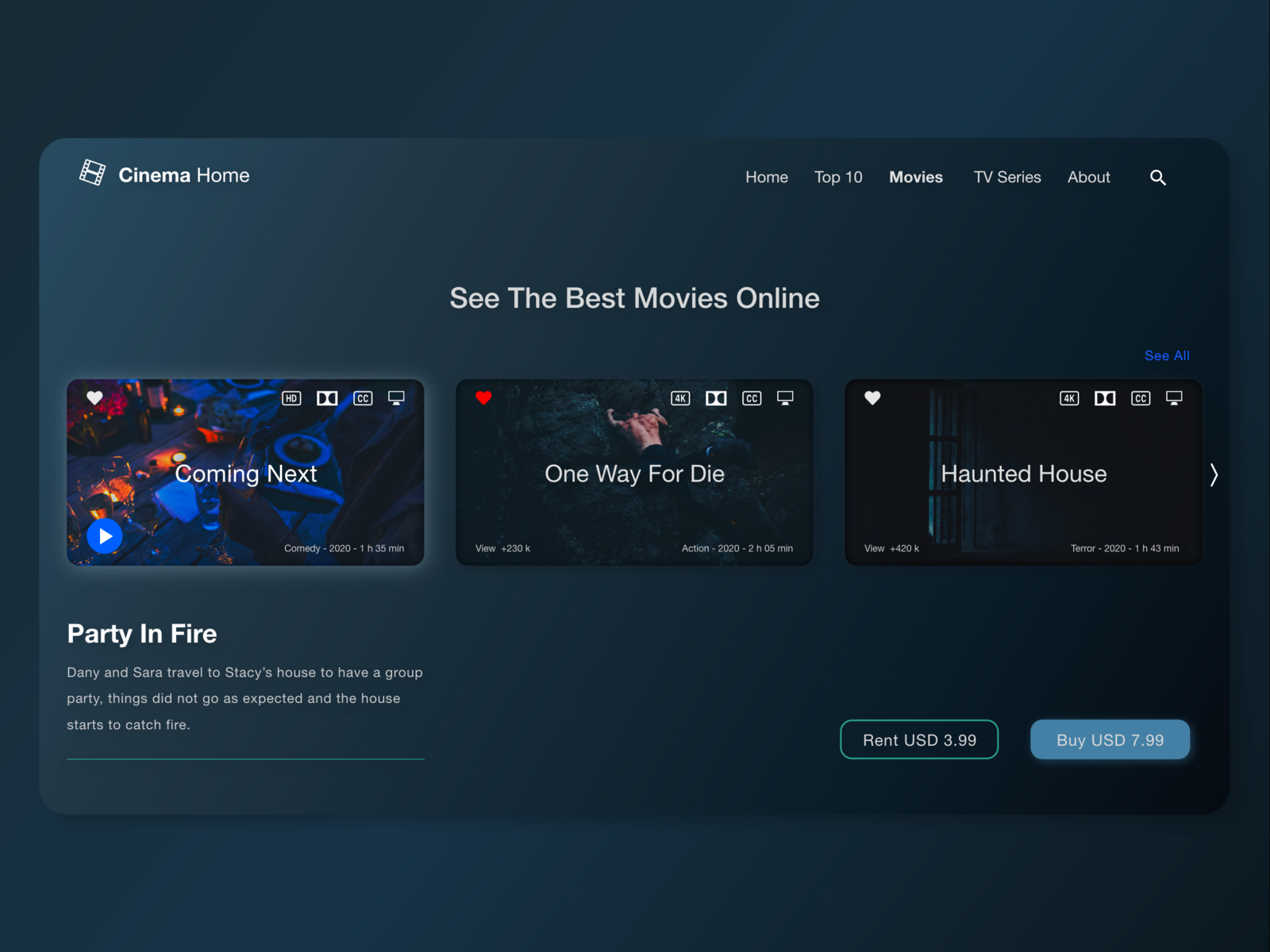UI Cinema Home by Erick Graciano (Creative Essmat) on Dribbble