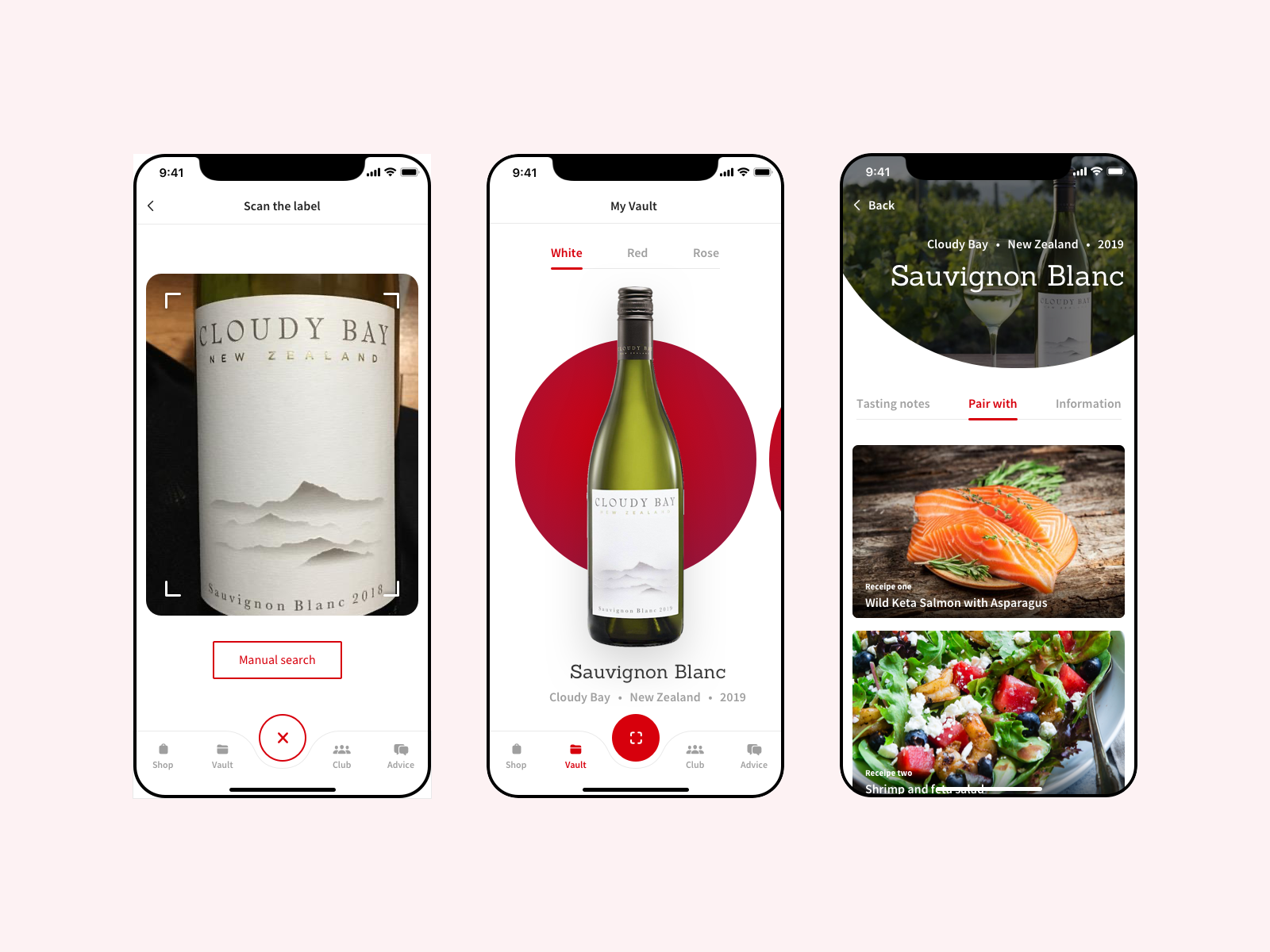 Wine app by Sarah Preston on Dribbble