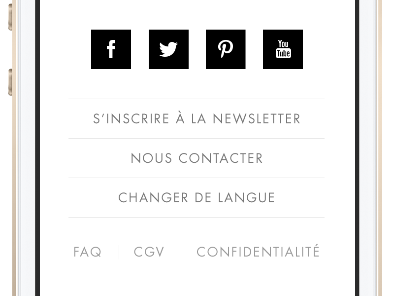 Mobile footer by Chloë Breuillé on Dribbble