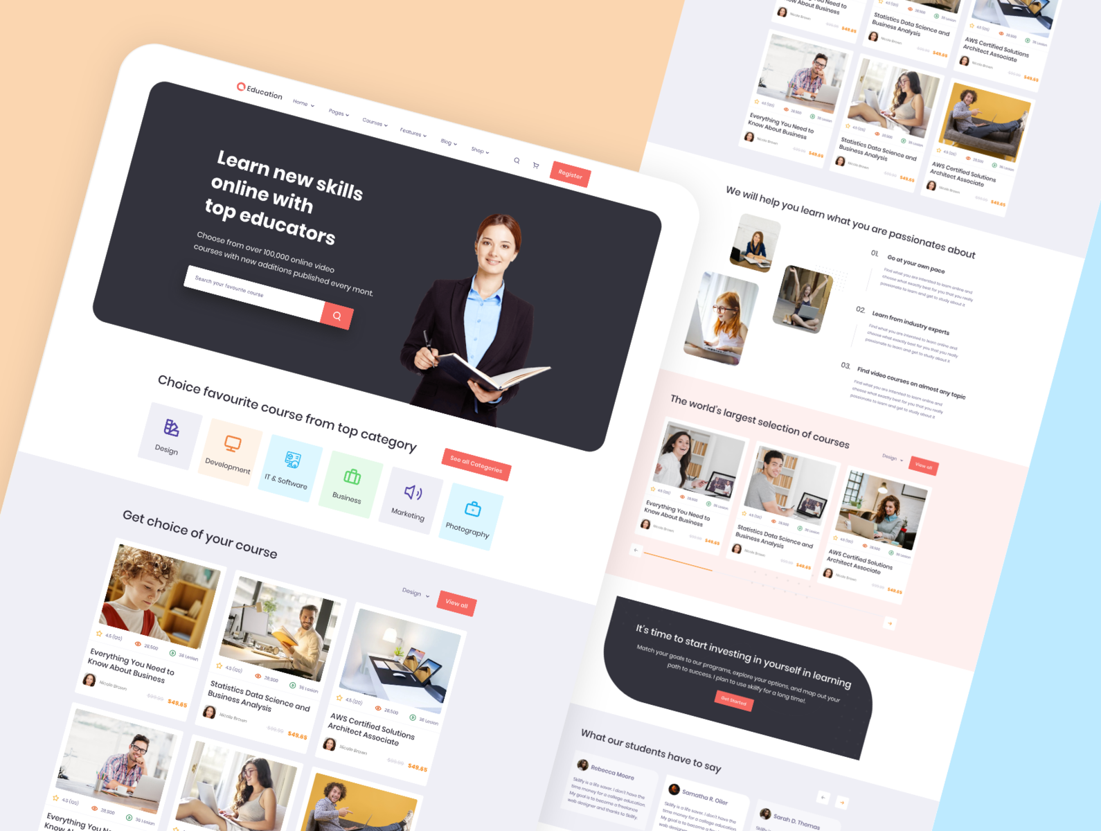Skilify E-Learning Website - Online Course Website Template by ...