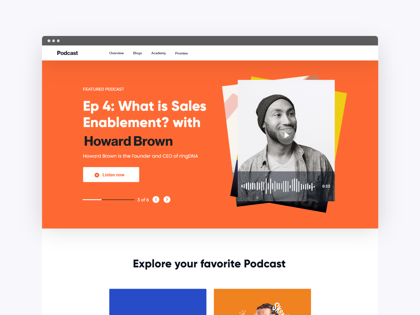 Podcast Landing Page by Hitesh Kumar on Dribbble