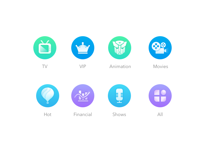 Icons for video's APP by Xiaochu on Dribbble