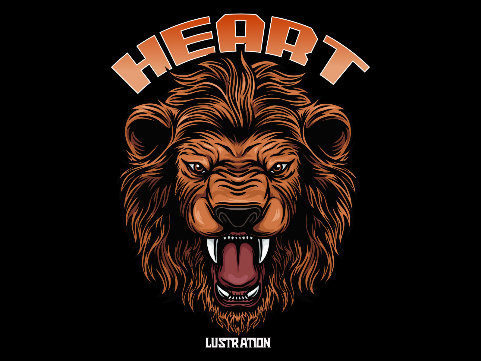 Lion head mascot illustration by Heartlustration on Dribbble