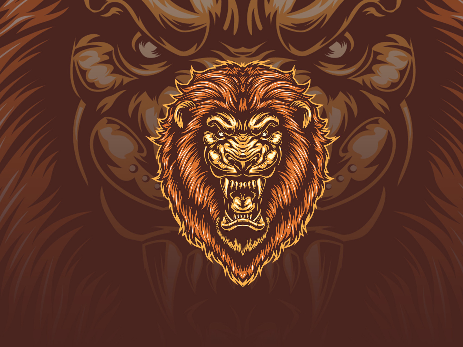 lion head by Heartlustration on Dribbble