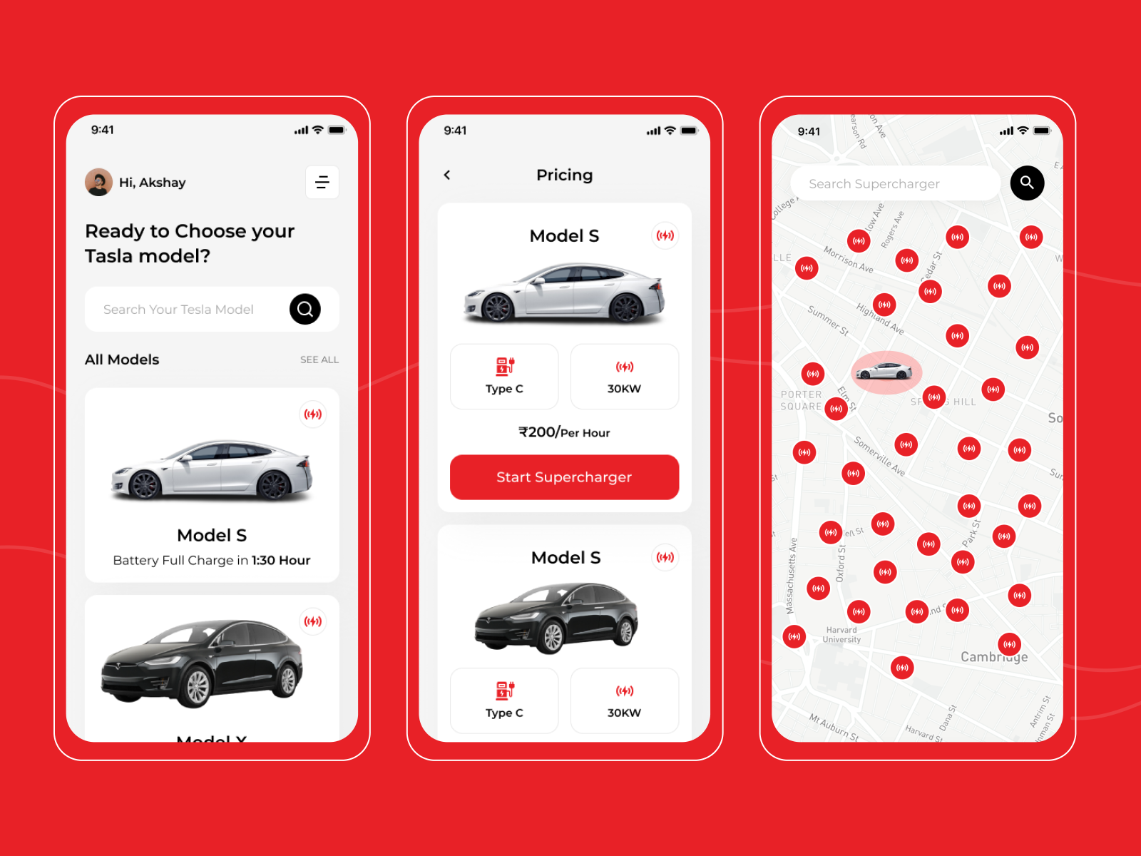 Tesla Car APP Ui Design by Amirul islam for NovoStack on Dribbble