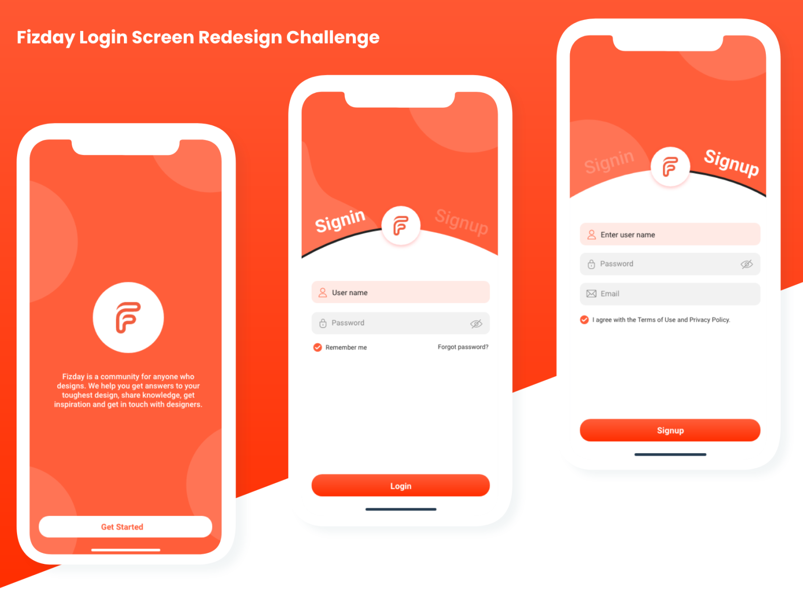 Fizday Login Screen Redesign Challenge by Akash Mishra on Dribbble