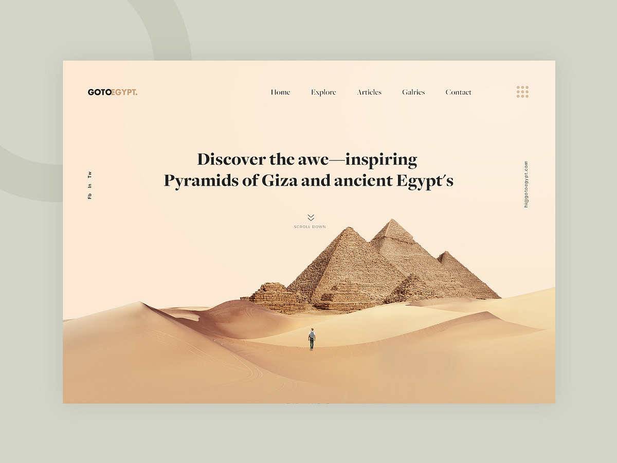 GOTOEGYPT - Minimal Landing Page by Achraf Elkaami on Dribbble