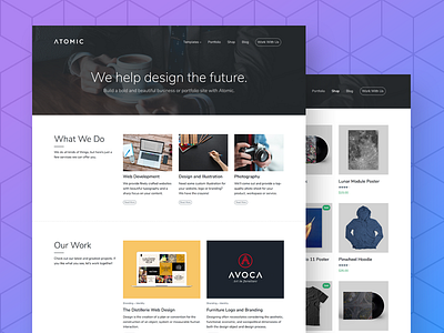 Atomic - Business and Portfolio WordPress Theme by Mike McAlister on Dribbble