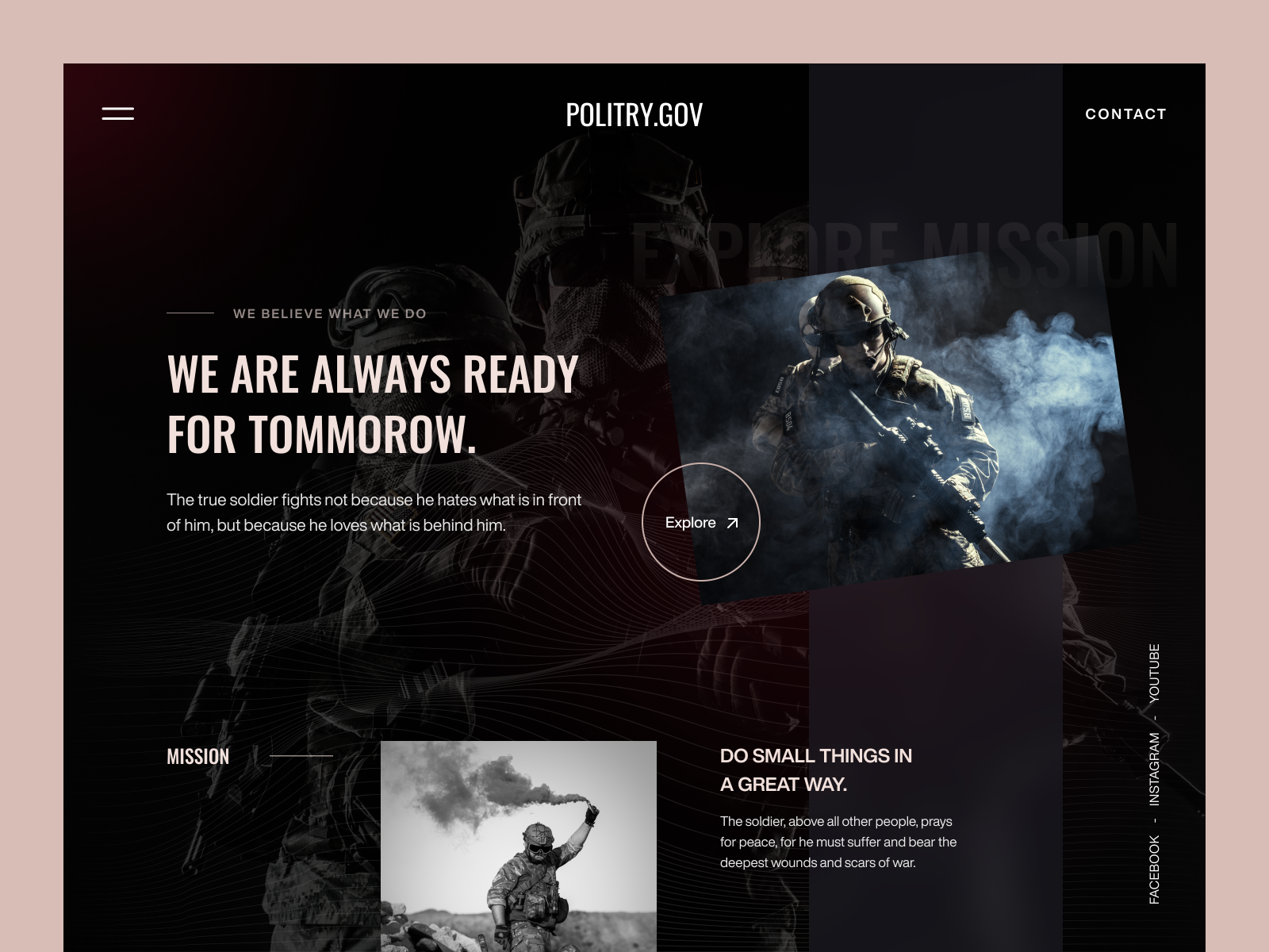 Military Story - Landing Page UI by Najmul👨🏻‍🎨 on Dribbble