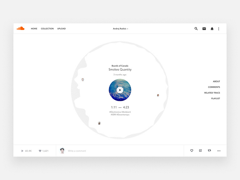 Soundcloud Song Layout / UI Challenge — Week 07 by Andrej Radisic on ...