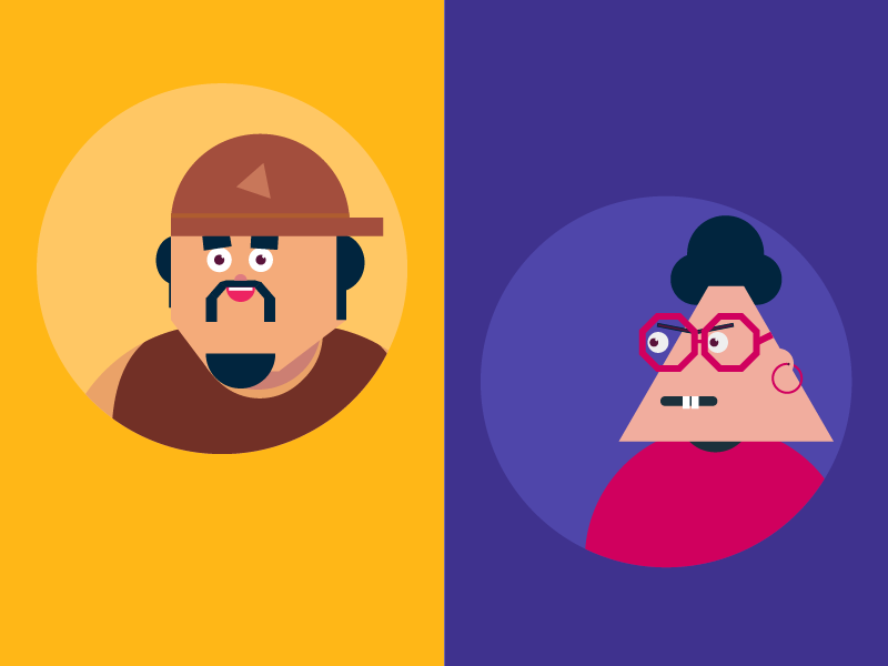 Avatar design using geometric shapes by Devender Sharma on Dribbble
