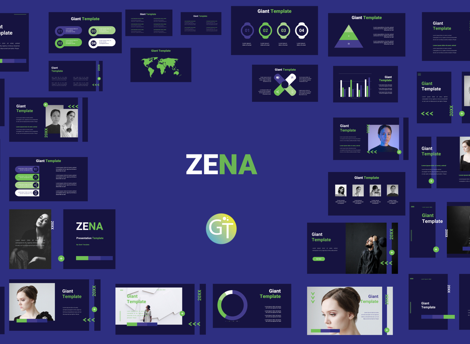 Dark Blue Free PTT template with Morph Animation by Giant Template on ...