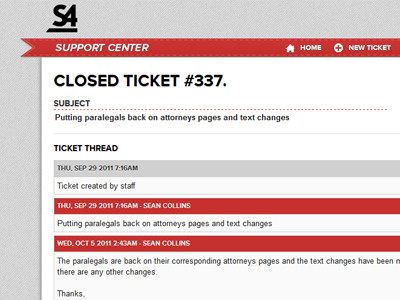 Support ticket redesign by Station Four on Dribbble