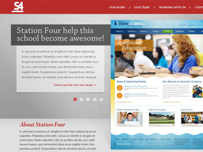 Rejected concept for the S4 site by Station Four on Dribbble