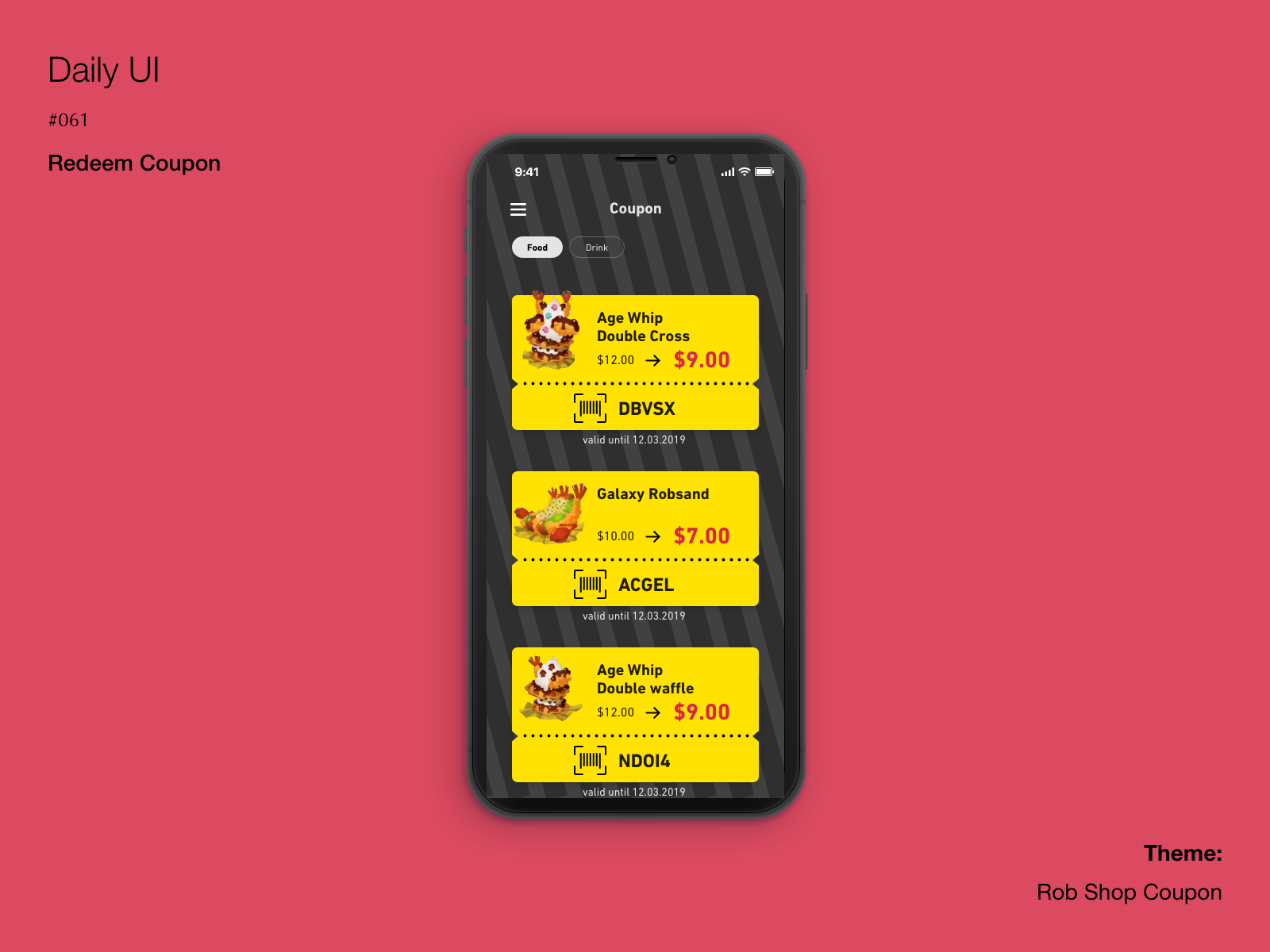 Daily UI #061 Redeem Coupon by Mitsuya0 on Dribbble