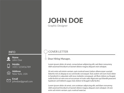 Gray/White Resume + Cover Letter Template by Saurabh Malhotra on Dribbble