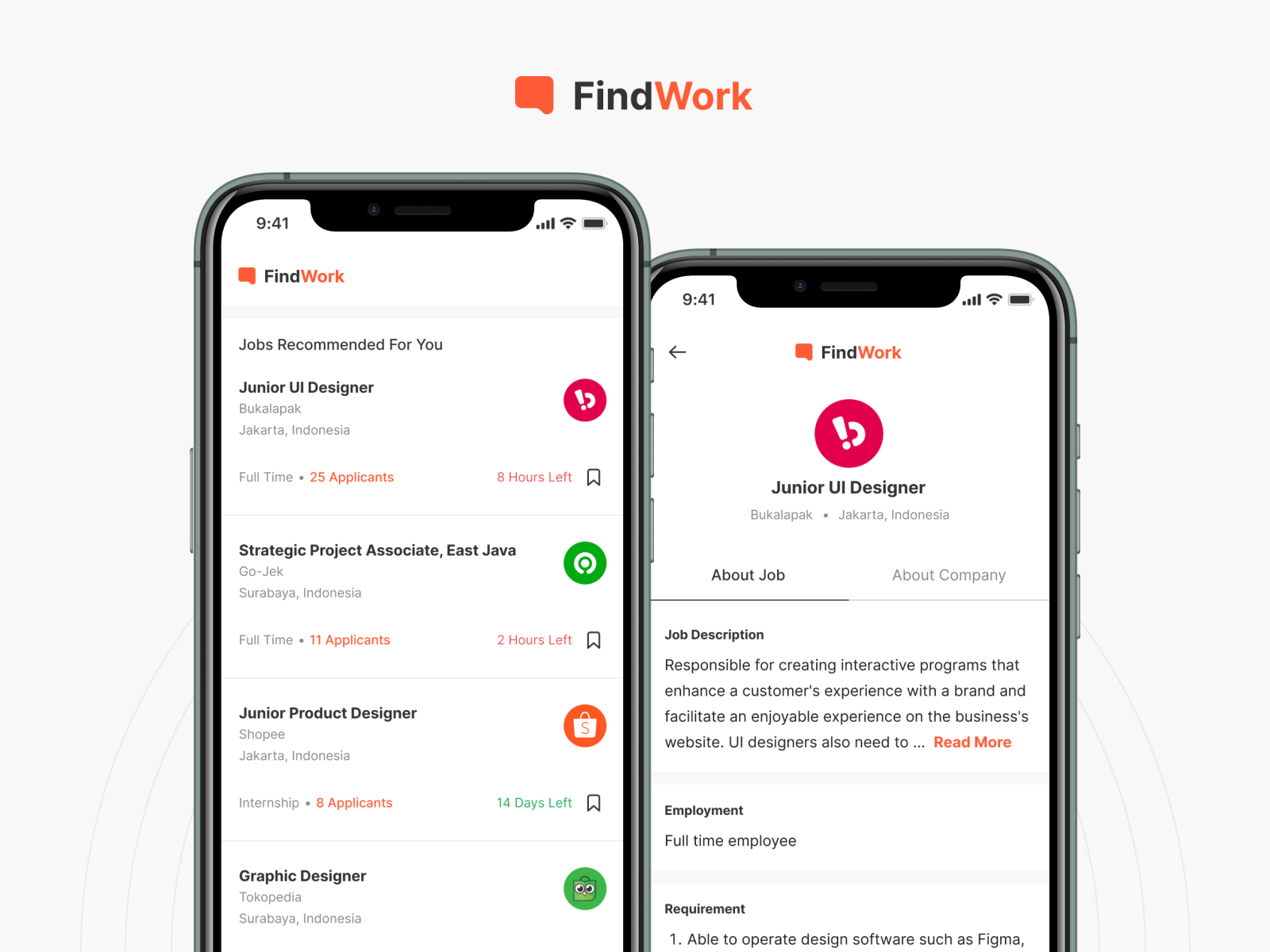 FindWork - Finding Job App by Muhammad Ridlo on Dribbble