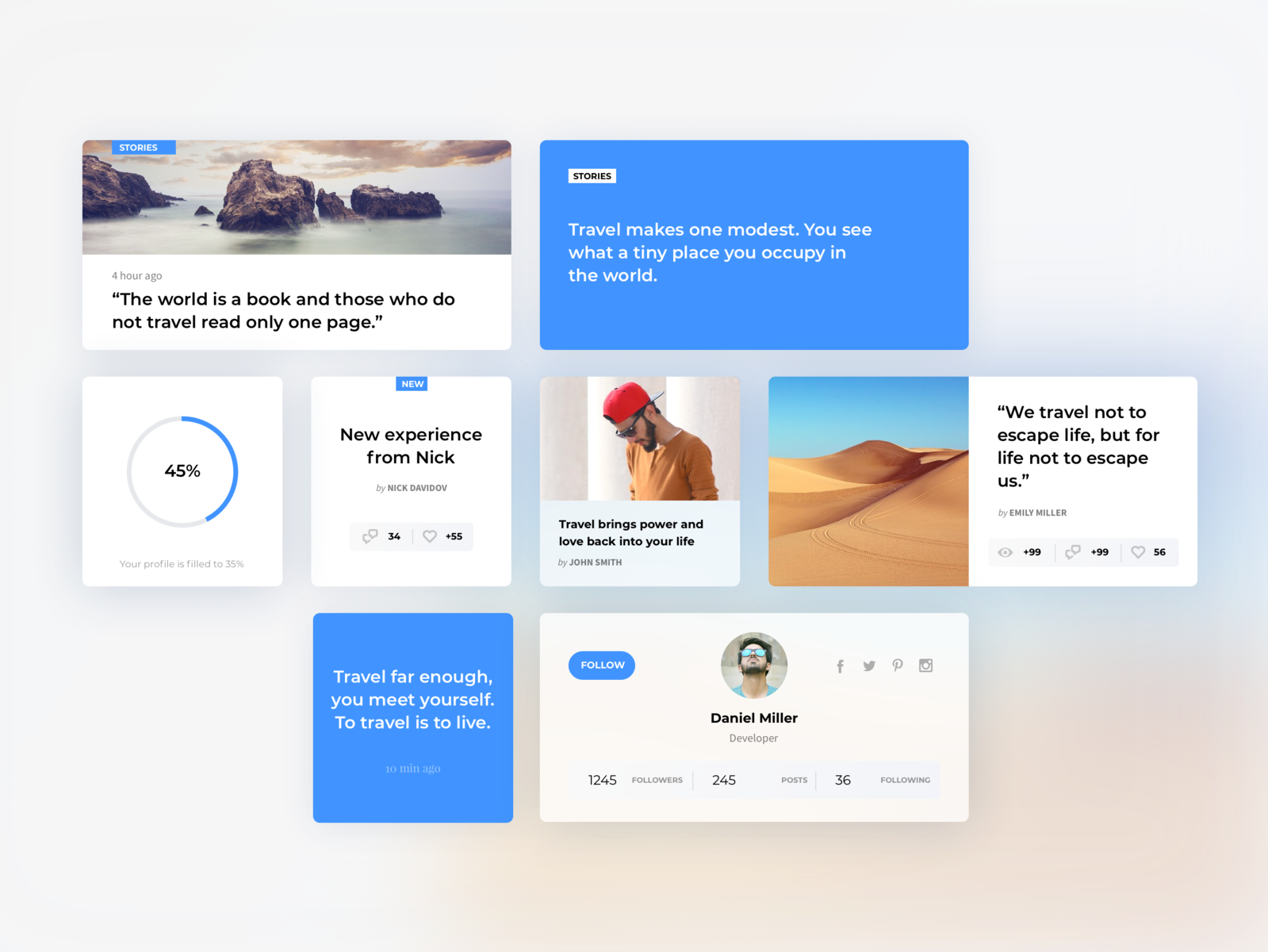 UI Cards by Evgeny on Dribbble