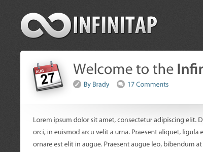 Infinitap Blog by Brady Valentino on Dribbble