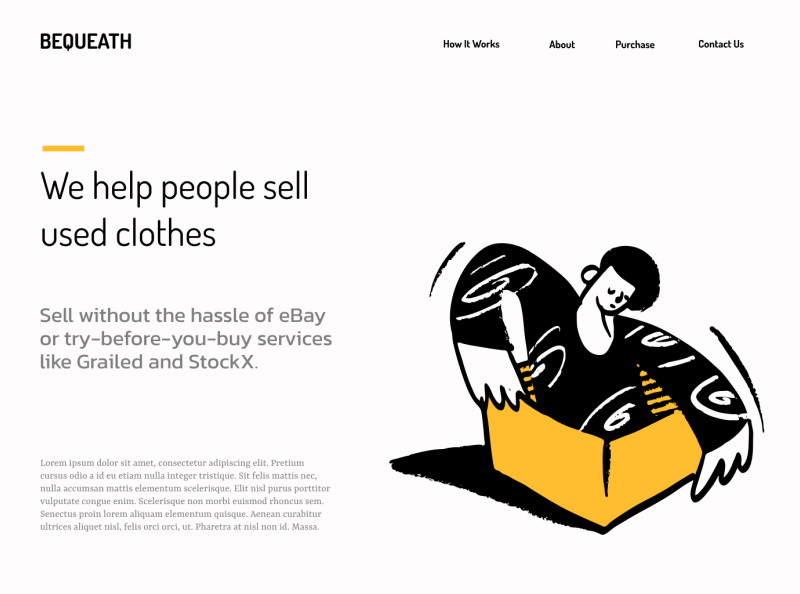 Bequeath - Hero Section by Gabriel Ghigi on Dribbble