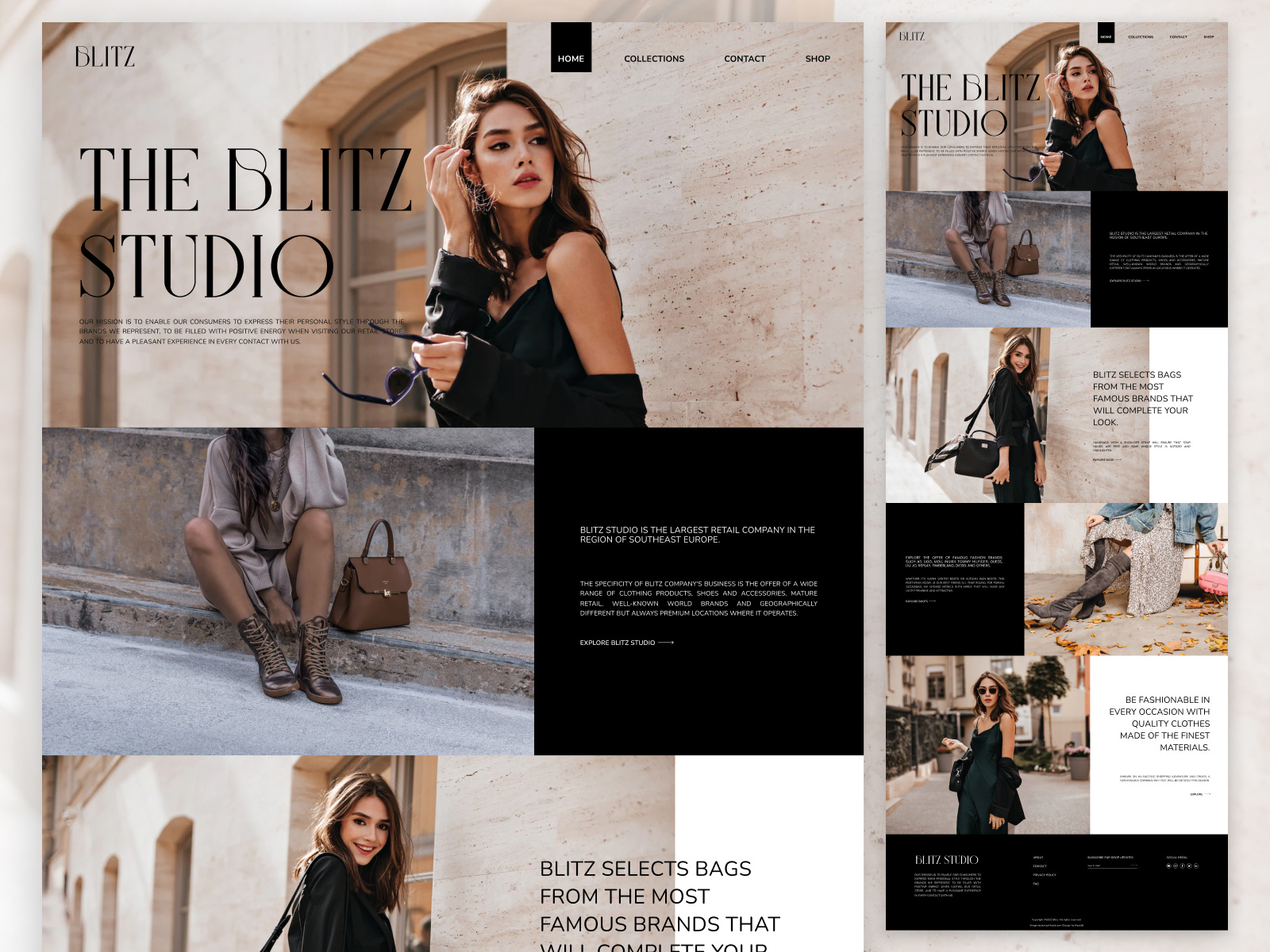 Design concept for the Blitz Studio website by Aleksandra Jovanović on Dribbble
