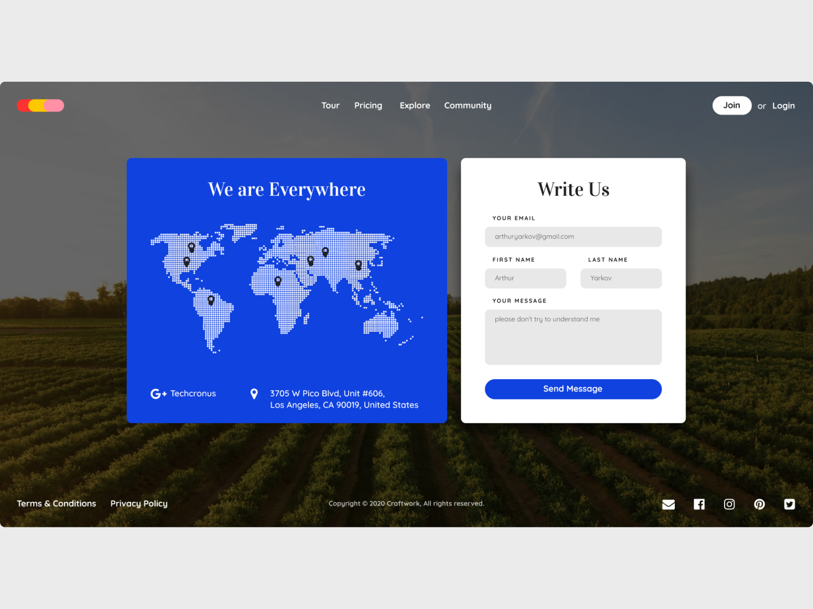 Contacts Page Theme UI Design by Techcronus Business Solutions Pvt. Ltd ...