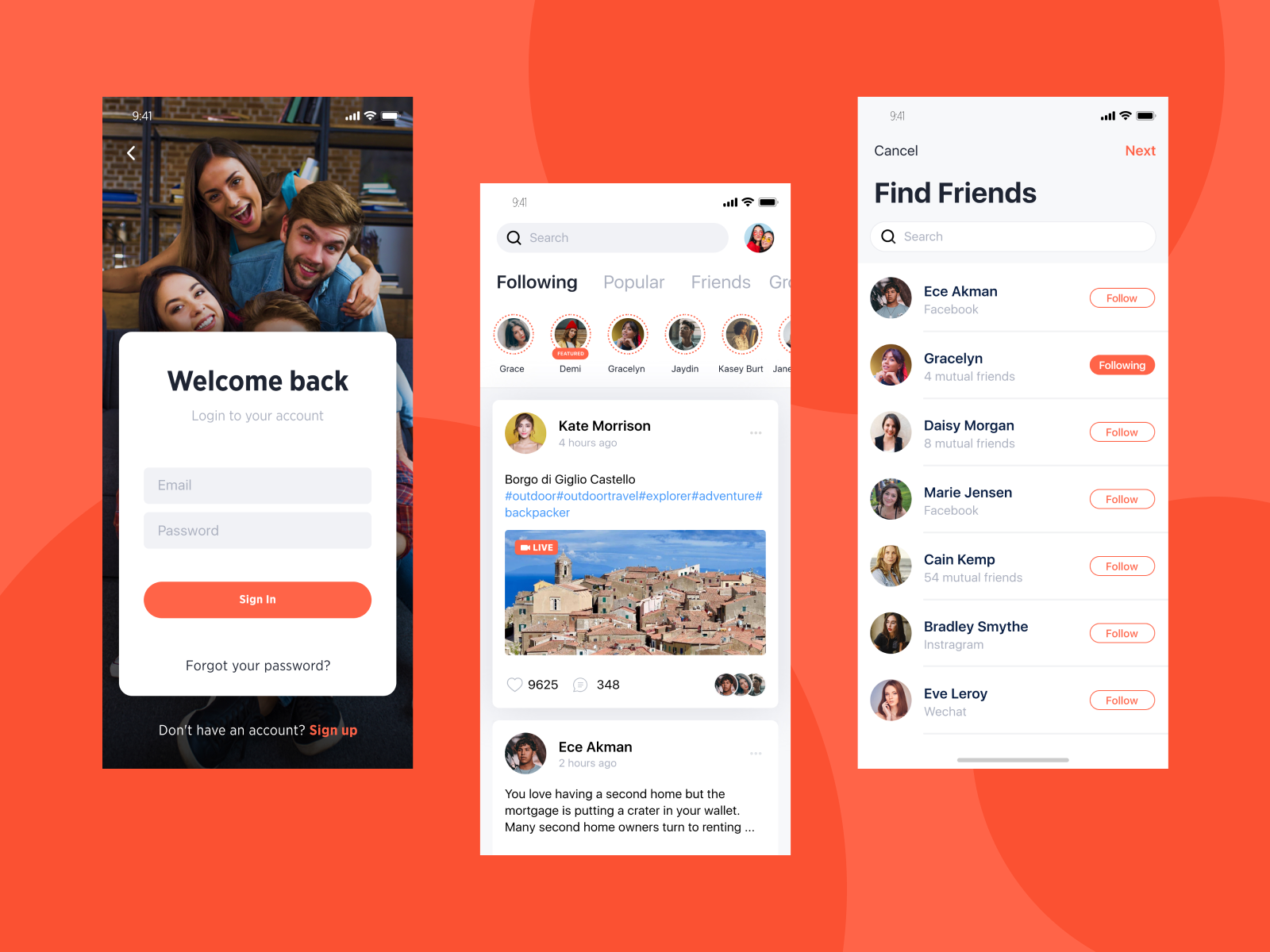 Social Mobile App UI by Techcronus Business Solutions Pvt. Ltd. on Dribbble