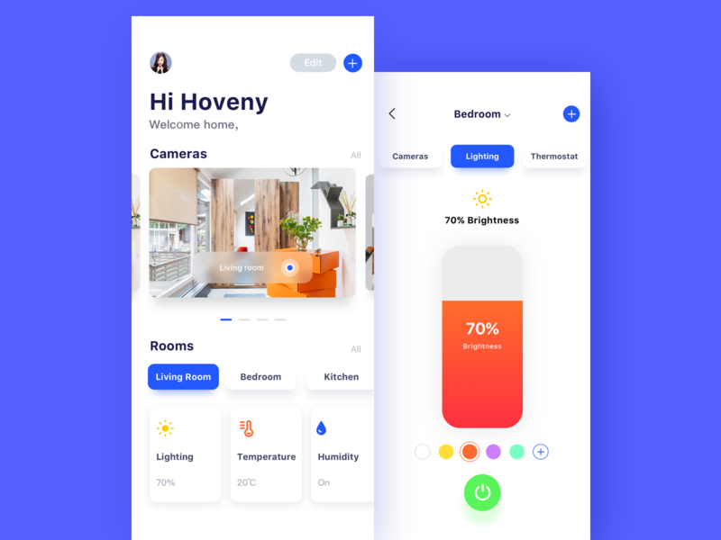 Smart Home APP by Hoveny for UIGREAT Studio on Dribbble