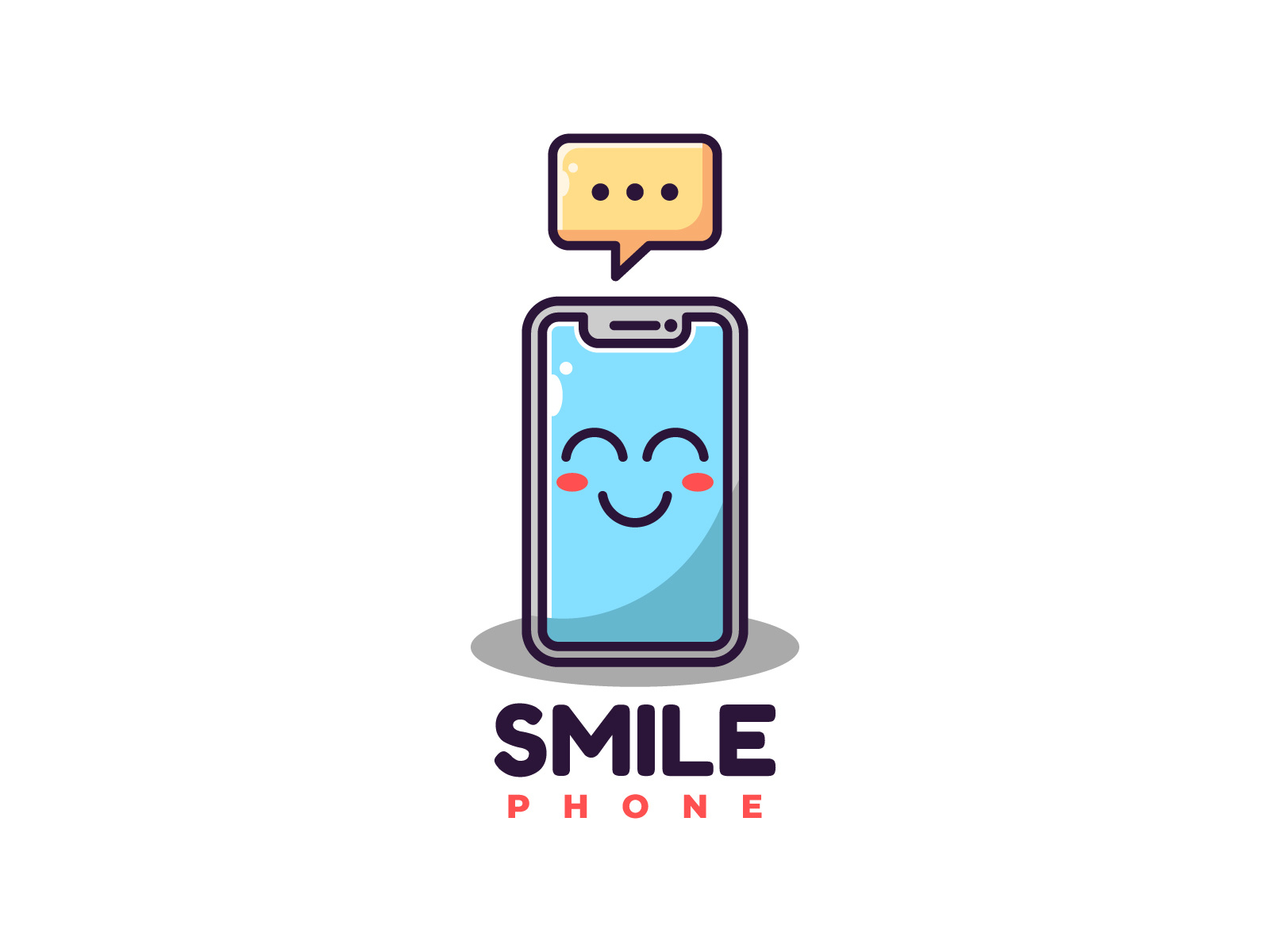 Smile Phone Logo (For Sale) by Supercutecandy on Dribbble