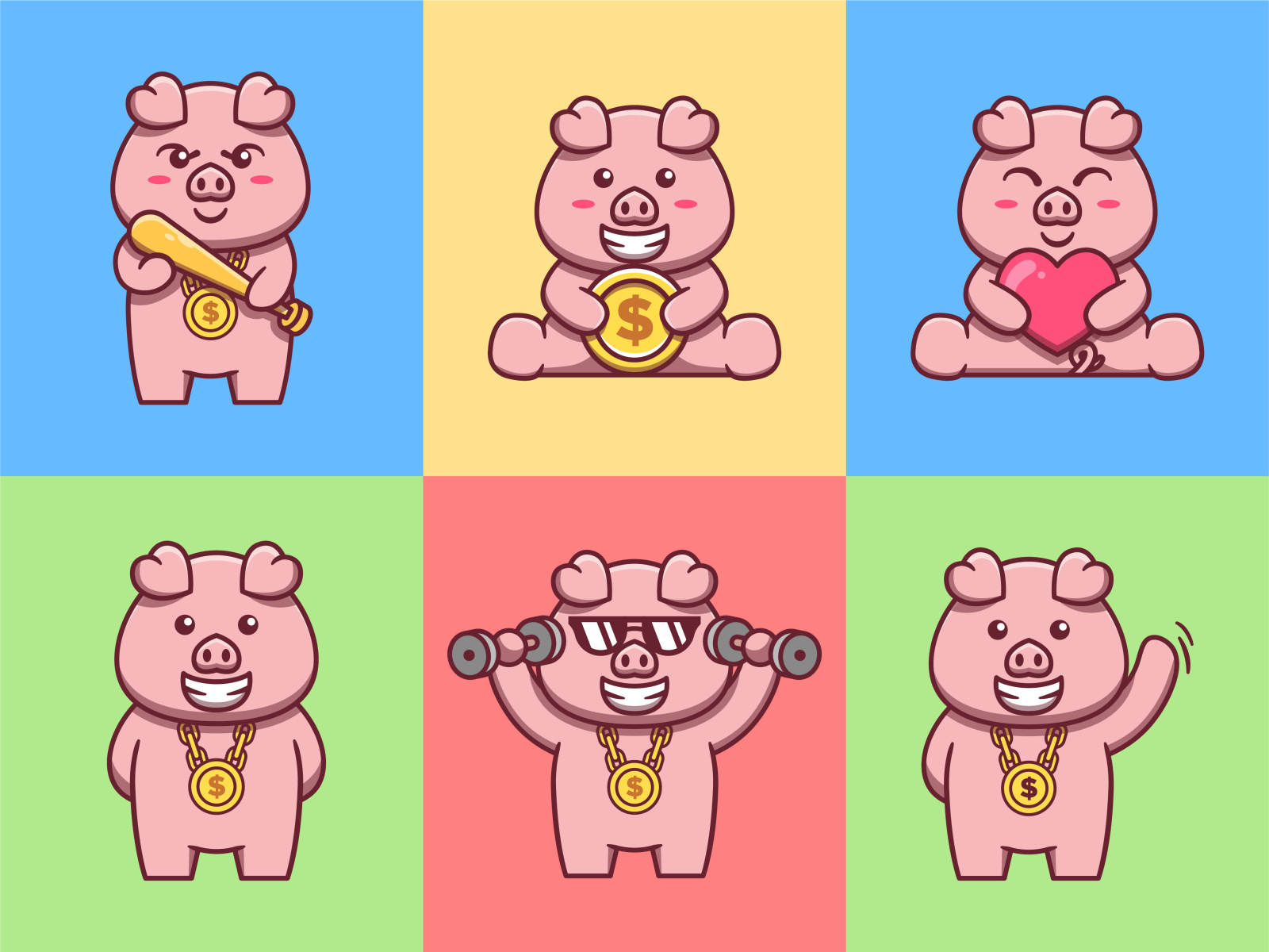 Cute Pig! 😊 by Supercutecandy on Dribbble
