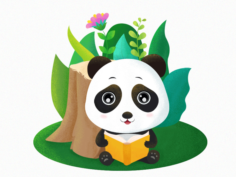 Reading Panda by 狸前前 on Dribbble