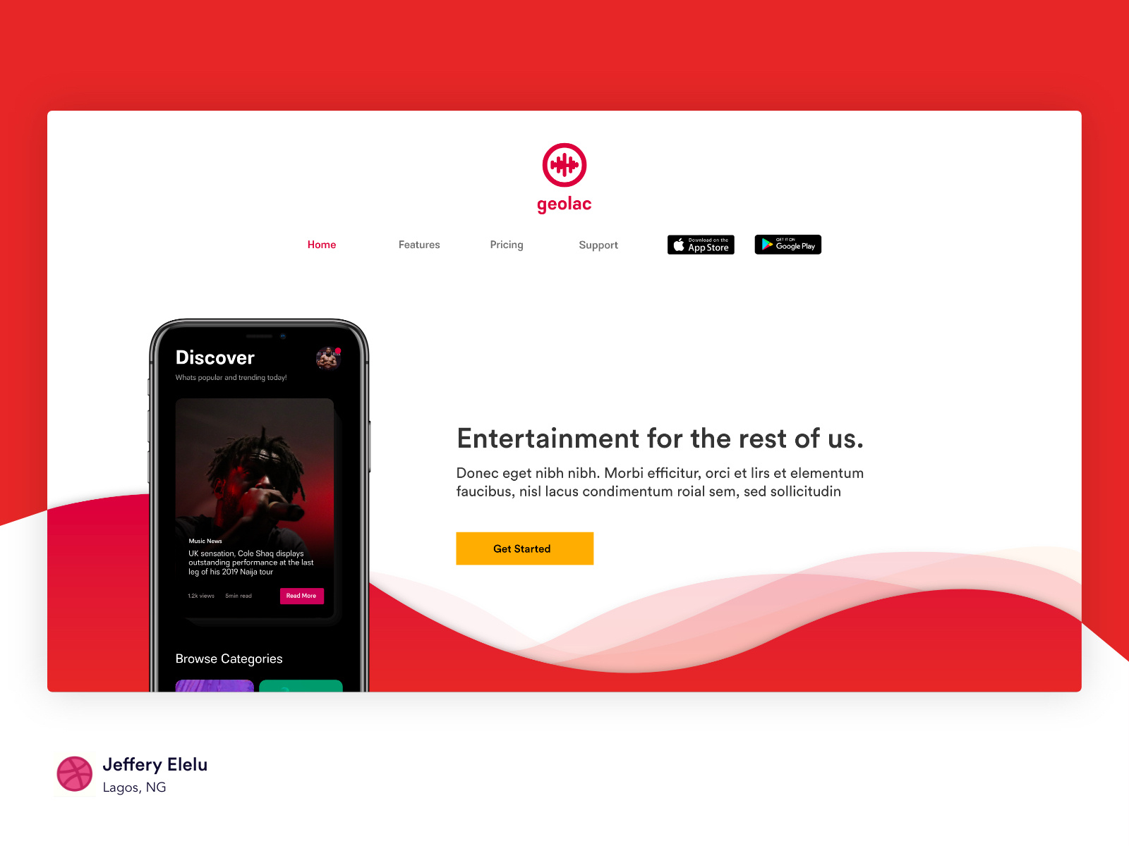 Entertainment App Concept by Jeffery Abdulateef on Dribbble