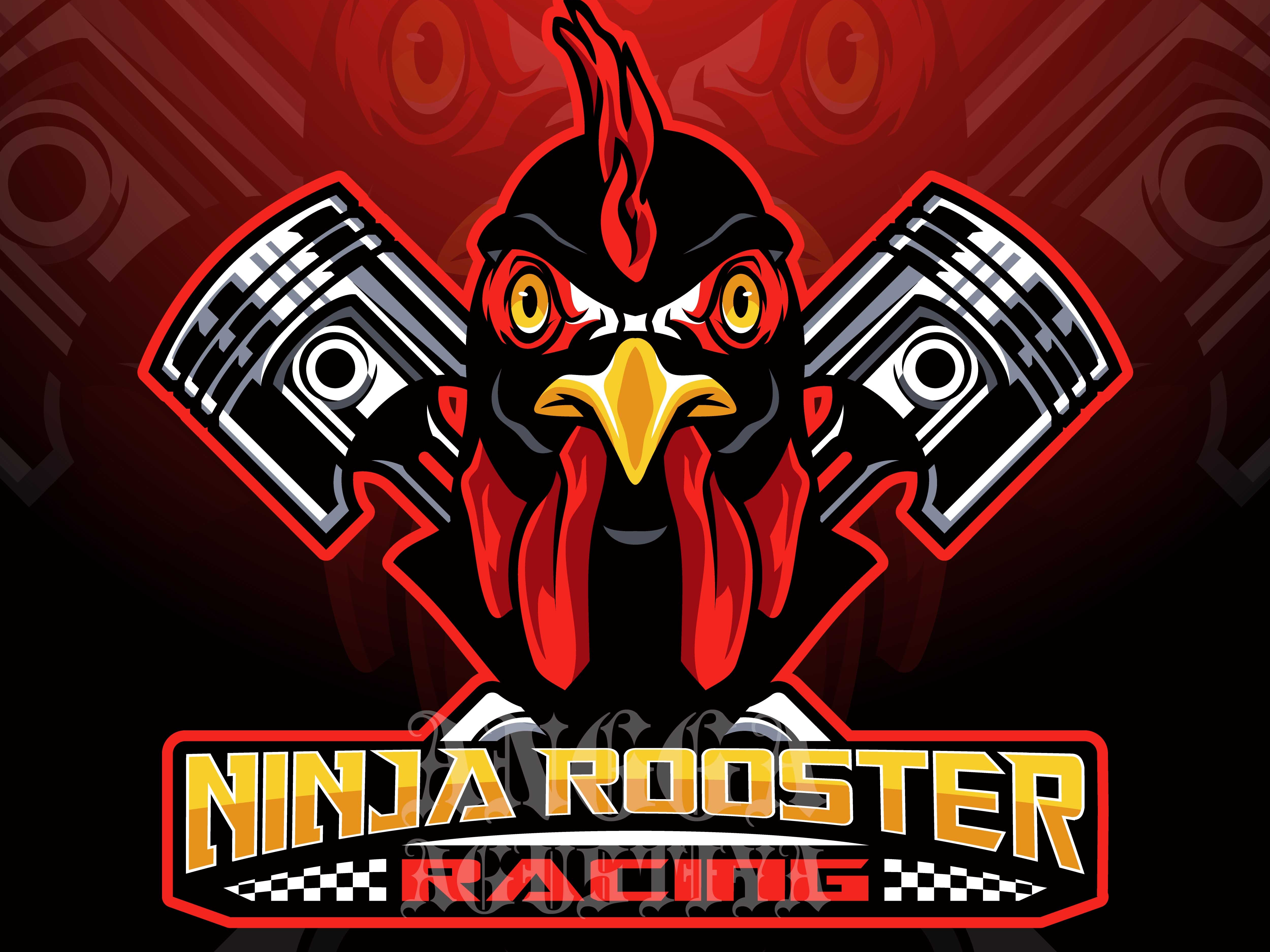 Dribbble - ninja_rooster_mascot_logo.jpg by Angga Agustiya